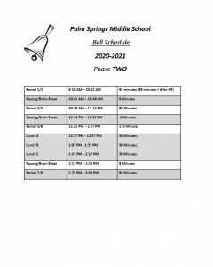 Schedules – Palm Springs Middle School
